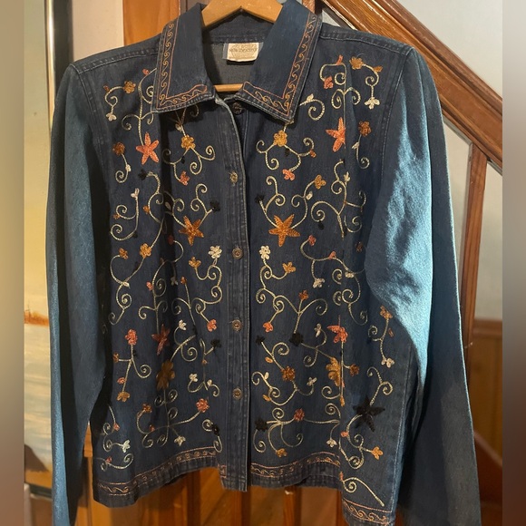 Vintage | Jackets & Coats | Vintage New Identity Denim Embroidered ...